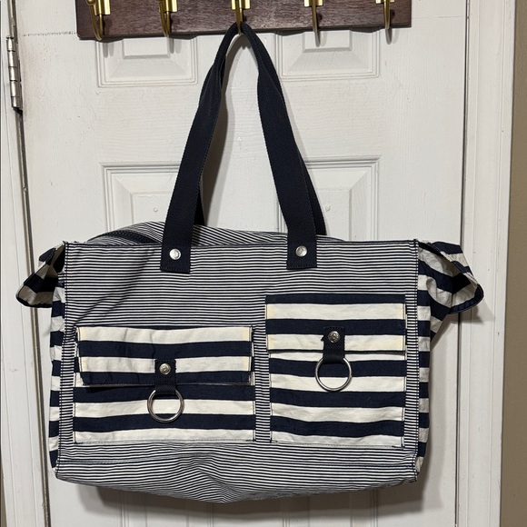 Kipling | Bags | Kipling Navy And White Striped Tote Bag | Poshmark